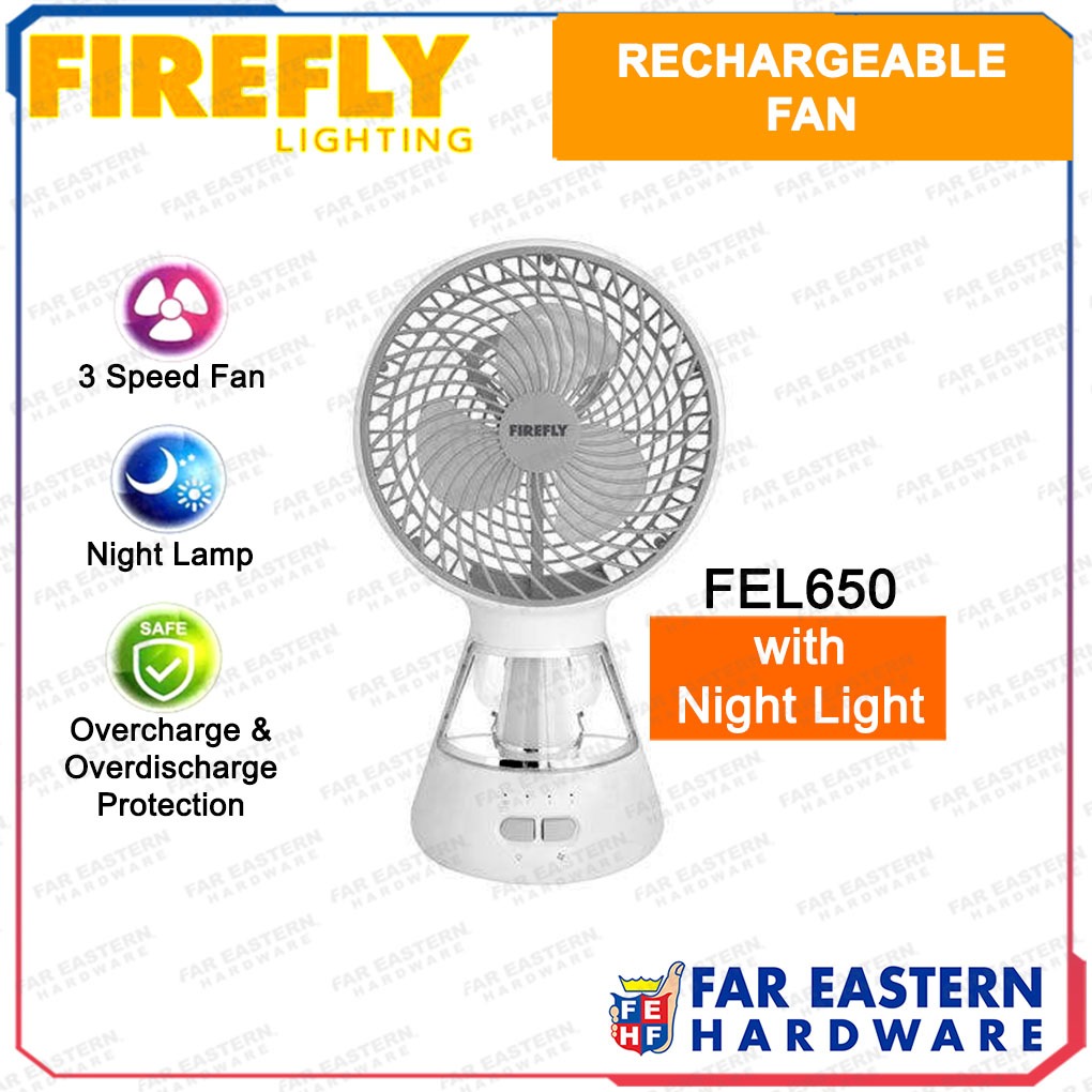 FIREFLY Rechargeable | Portable | Desk Fan | Electric Fan with LED ...