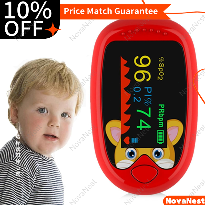 NovaNest Kid-Friendly Pulse Oximeter with Rechargeable Battery and LED ...