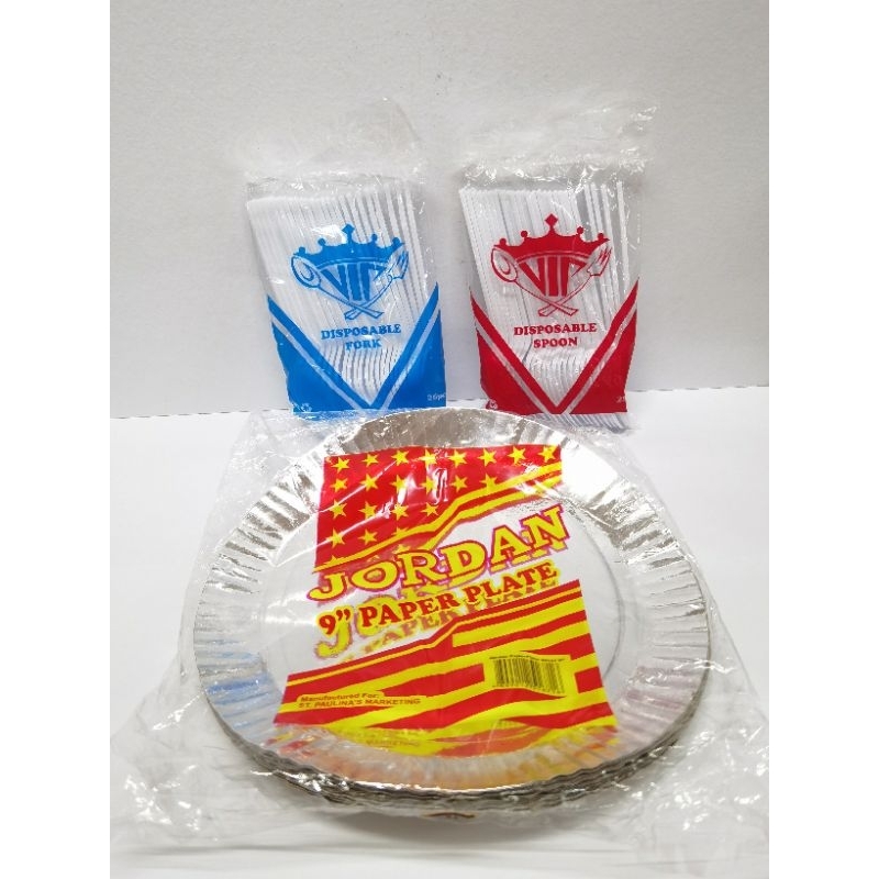 Jordan Paper Plate, VIP Plastic Spoon and VIP Plastic Fork 25's ...