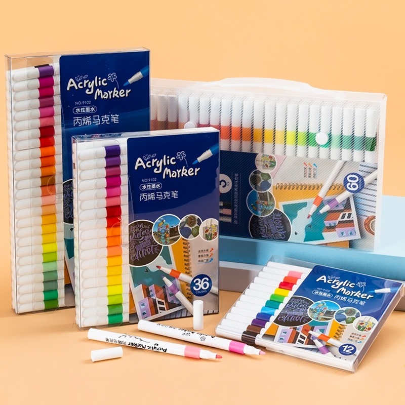 12/24/36/48/60/80 Colors Acrylic Marker Pen Coloring Pen Highlight ...