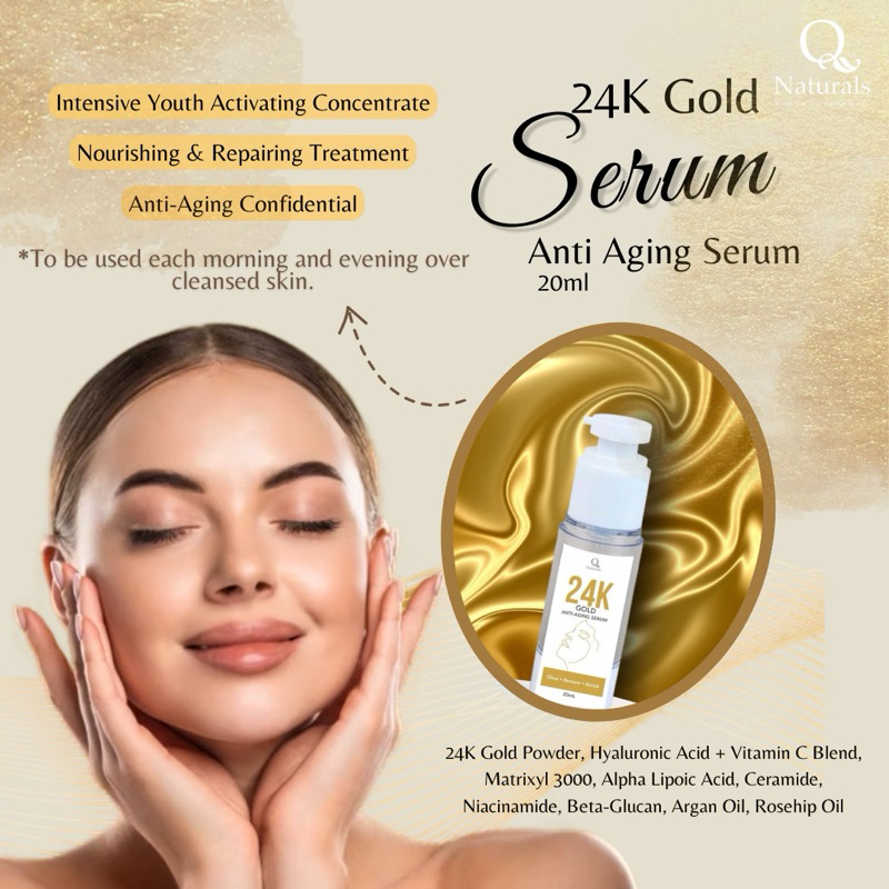 QNATURALS 24K GOLD ANTI AGING SERUM 100ML | Shopee Philippines