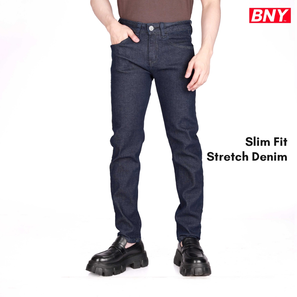 BNY Men's Slim Fit Comfort Denim Stretch Raw Wash (653) | Shopee ...
