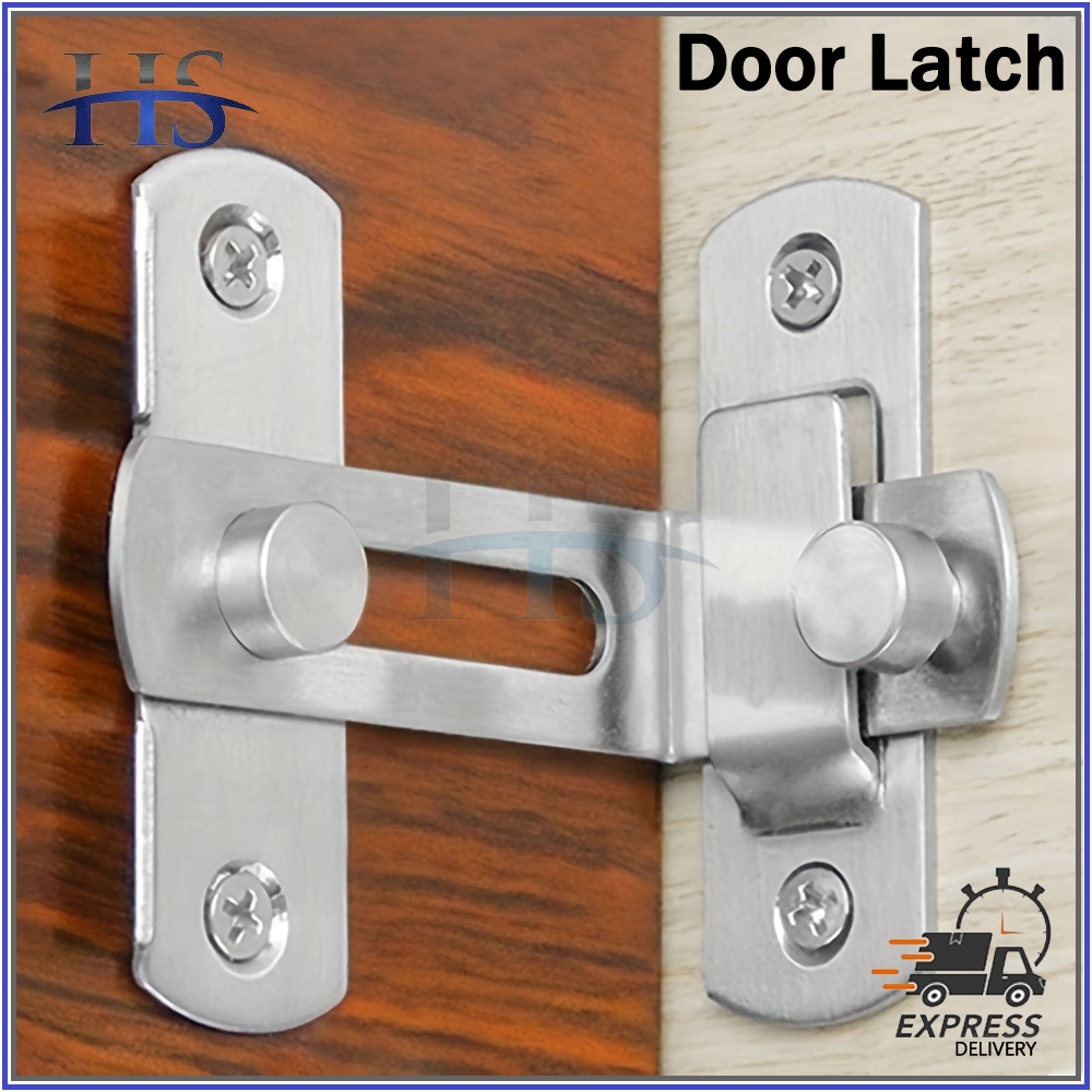（Fast Delivery）90° Door Hasp Latch Lock 304 Stainless Steel Safety Packlock Clasp For Outdoor ...