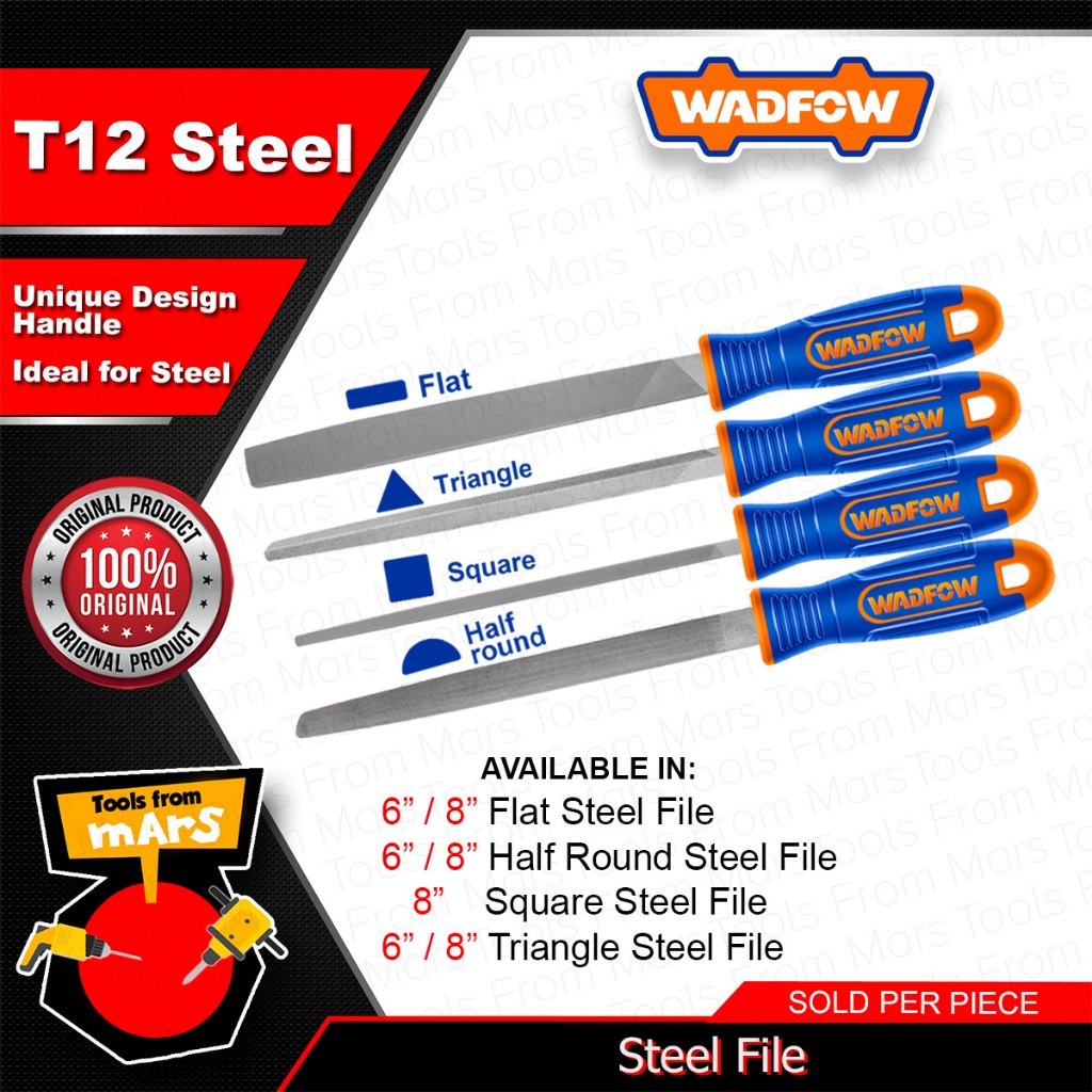 Wadfow T12 Steel File Flat / Round / Half Round / Square / Triangle ...
