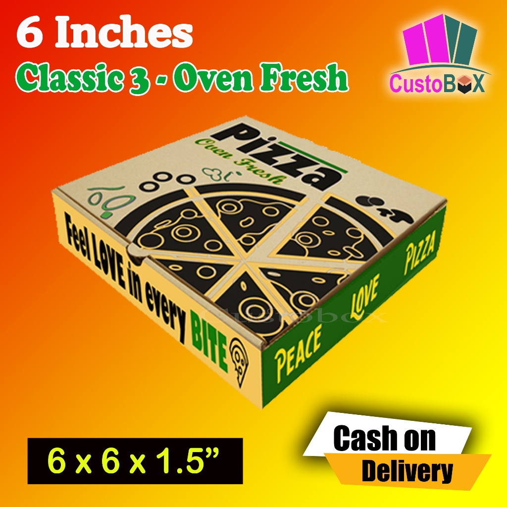 Pizza Box Corrugated / C3 - 6 Inches Oven Fresh / 50pcs per bundles ...