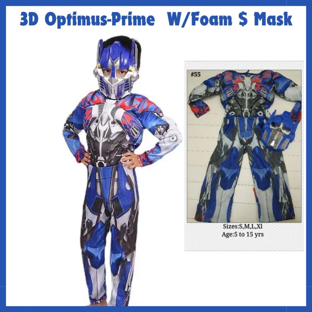 3D Optimus Prime W/Foam Muscle Transformer Costume for Boys Armor Suit ...