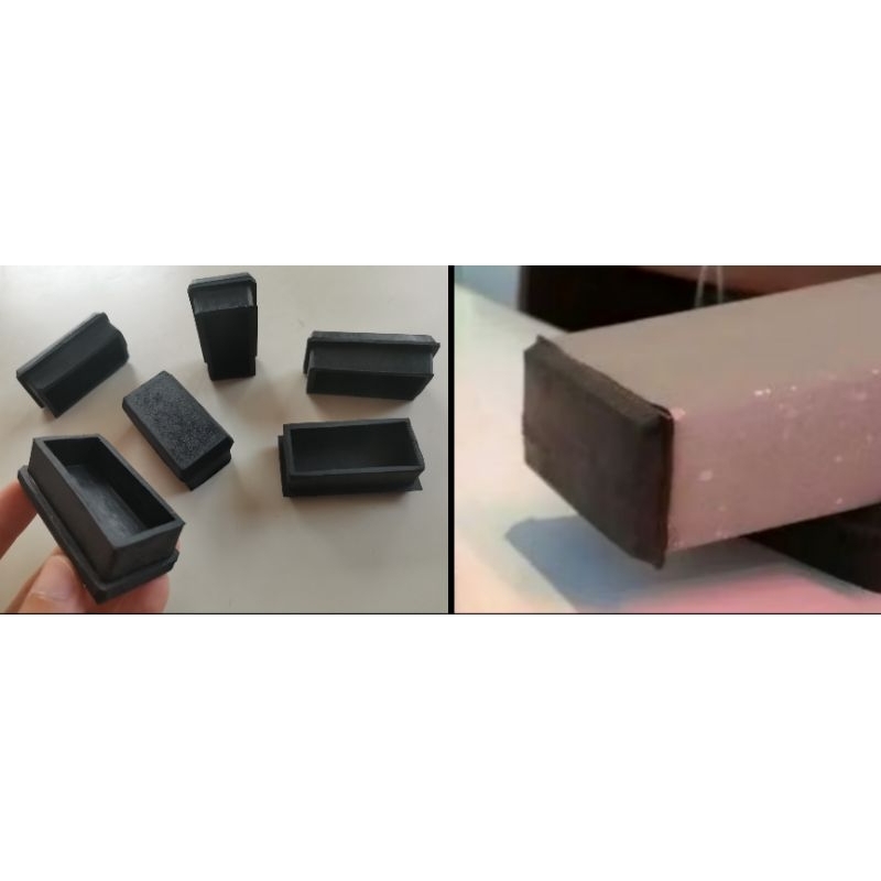 1x2 inches (25mm x 50mm) RECTANGULAR INSERT HEAVY DUTY Rubber Footings ...