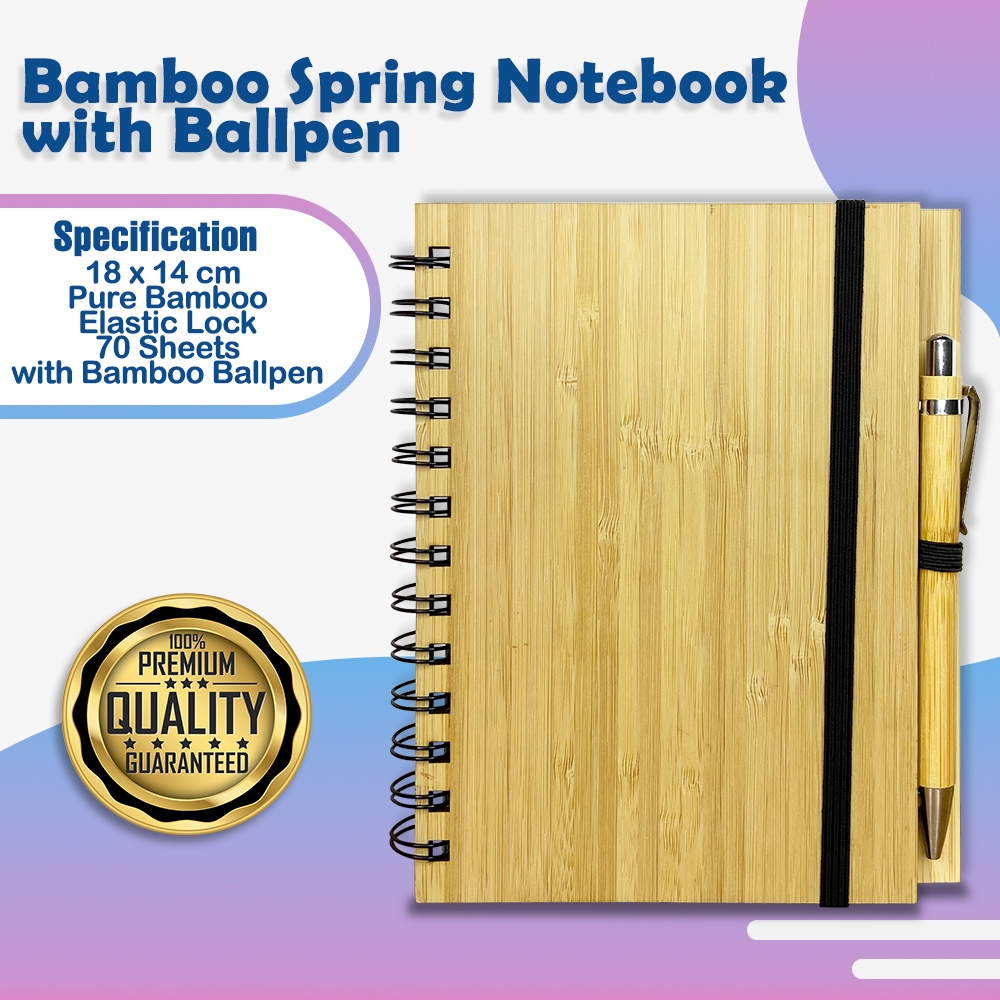 Bamboo Design Notebook Notepad with Pen for Laser Engraving | Shopee ...
