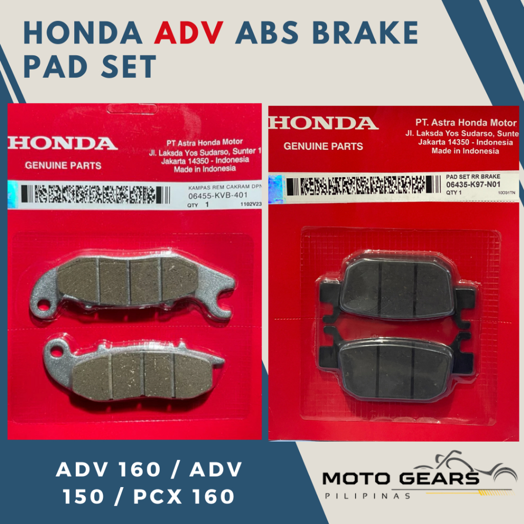 HONDA ADV 160 / ADV 150 / PCX 160 BRAKE PAD SET FRONT & REAR (ABS ...