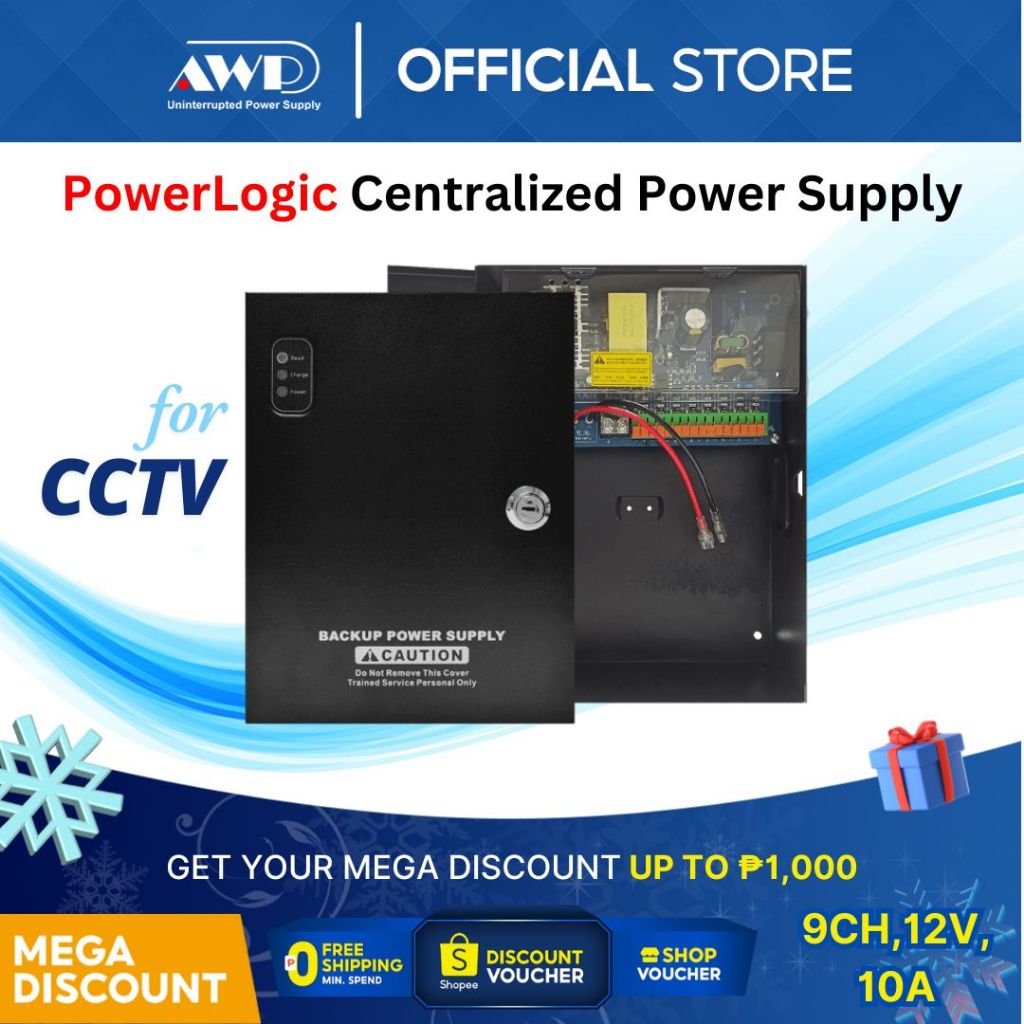 Powerlogic Centralized Power Supply for CCTV (9CH,12V,10A ) | Shopee ...