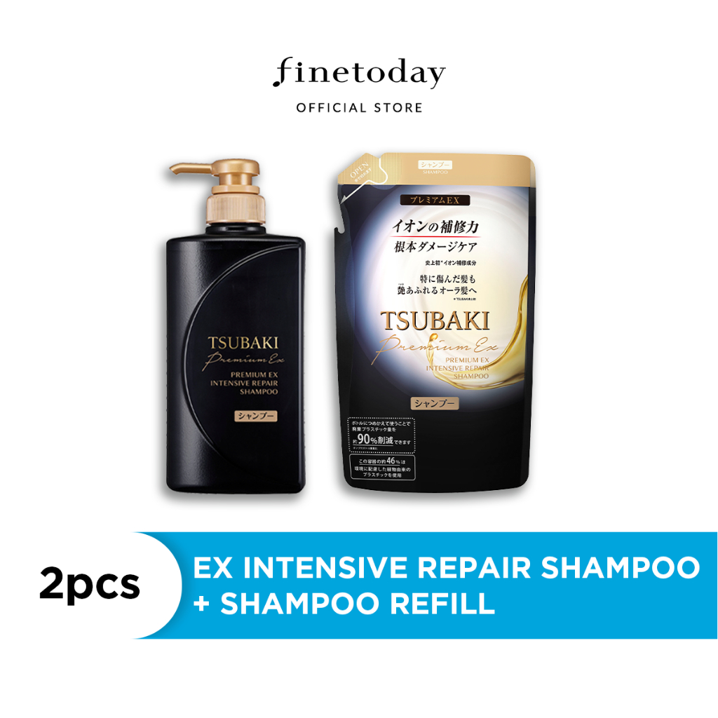 TSUBAKI Premium Ex Intensive Shampoo 490ml + Ex Intensive Shampoo Refill Bundle | Shopee Philippines
