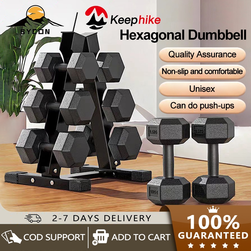 【COD】 Dumbbell set 2/4/5/6/8/10/12/15/20KG hexagonal dumbbell push up ...