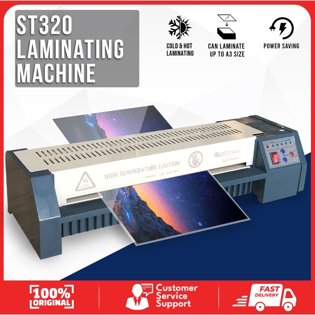ST320 Officom Laminating Machine A3 Size Heavy Duty Laminator Hot/Cold ...