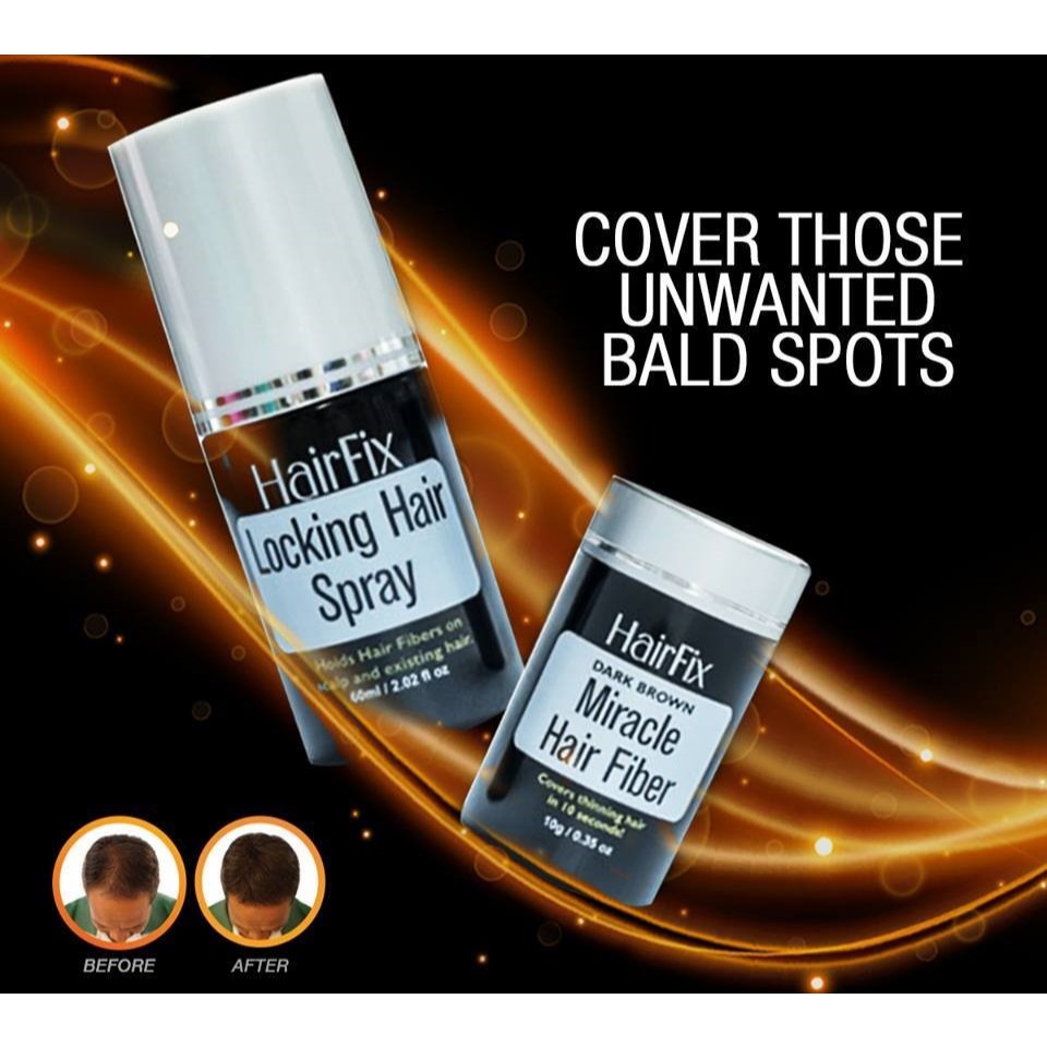 Hairfix Miracle Hair Fiber with Locking Spray (Free mirror and Cape ...