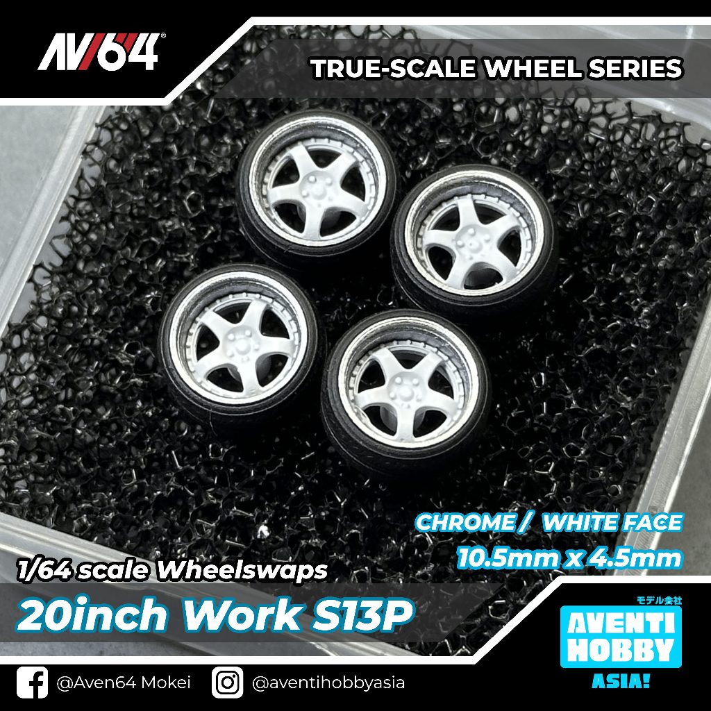 1/64 Wheelswap WORK S13P WHITE / CHROME ( 10.5mm x 4.5mm ) | Shopee Philippines