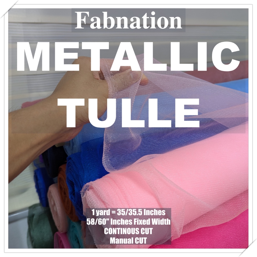 Metallic Tulle Silk Per Yard 36 inches by 60 inches FIXED width ...