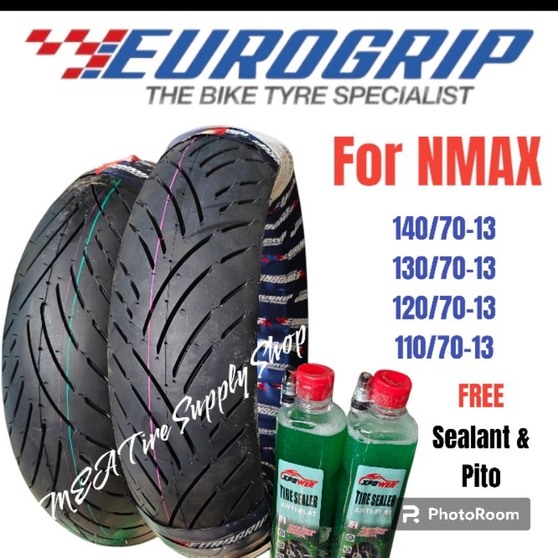 EUROGRIP TIRE for NMAX SIZE 13 ( FREE SEALANT & PITO) | Shopee Philippines