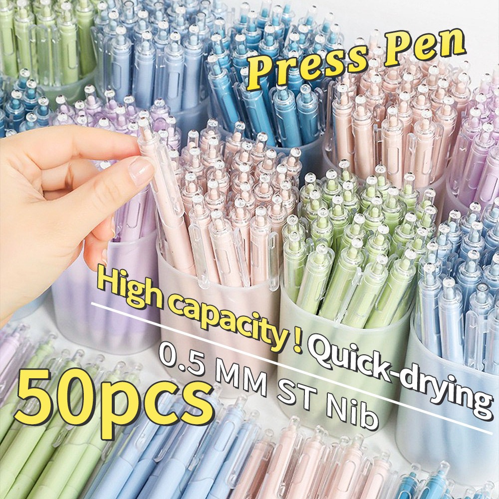 10/20/50pcs Gel Pen Press Gel Pen 0.5mm Black Ink Signature Pen Writing ...