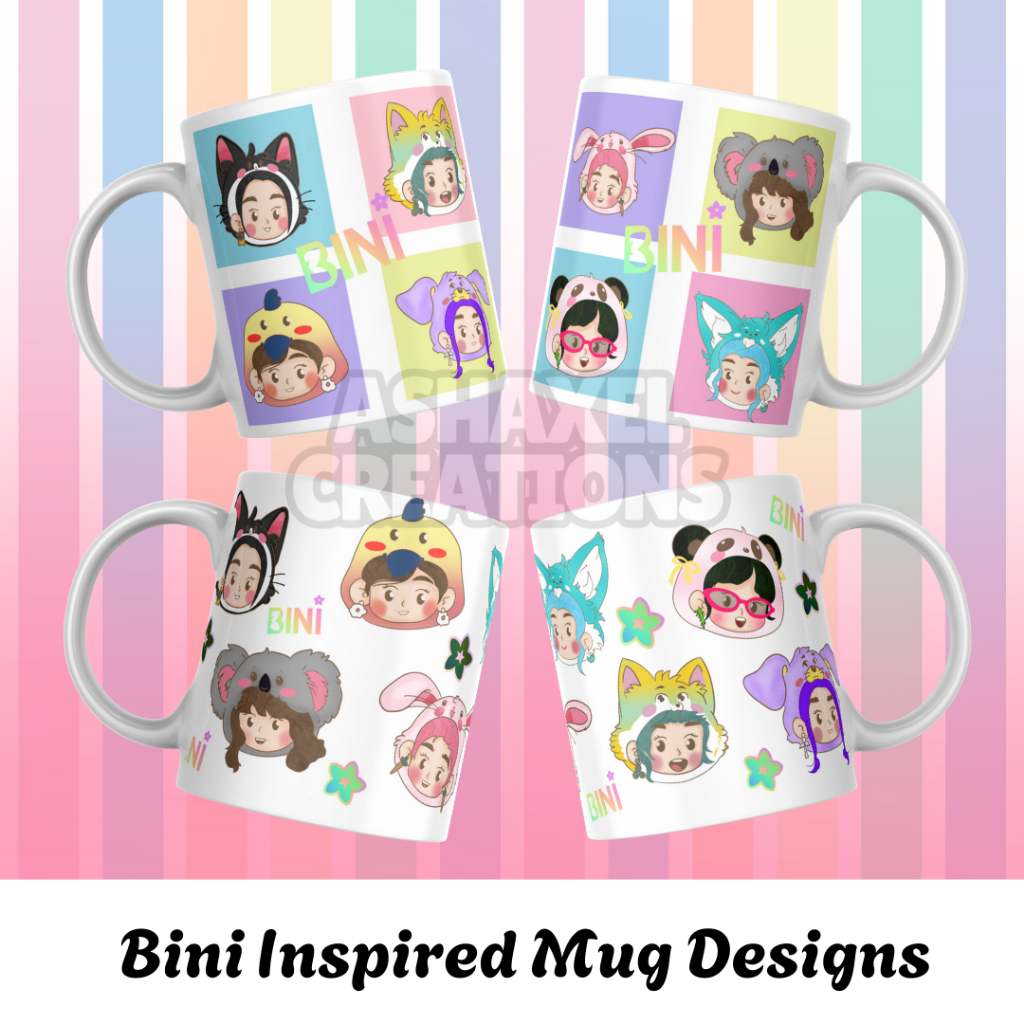 BINI Inspired Cute Cartoon Mug | Blooms Merch Gift | Aesthetic Coffee ...