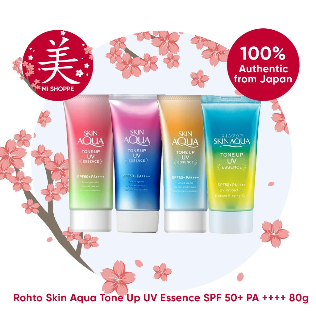 Rohto Skin Aqua Tone Up UV Essence SPF 50+ PA ++++ 80g | 100% Authentic from Japan | Shopee ...