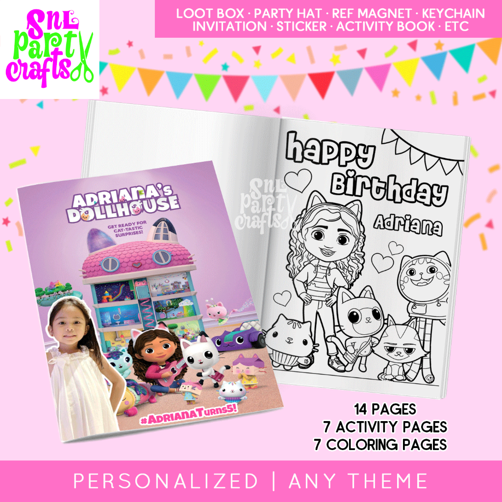 Gabby Dollhouse Activity Book Coloring Book Personalized Souvenir for ...