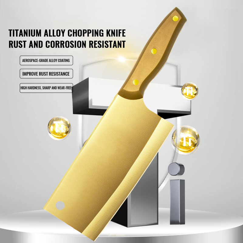 Titanium Alloy Kitchen Knife Alloy Chopping Knife Meat Cutter Household ...