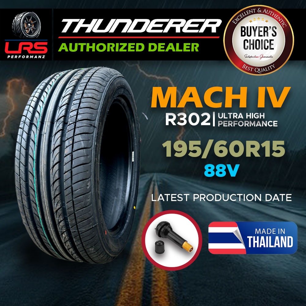 THUNDERER 195/60 R15 88V - MACH IV R302 (Thailand made, with free tire ...