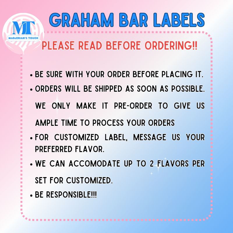 GRAHAM BAR STICKER LABEL WATERPROOF SMUDGEPROOF VINYL STICKER PRODUCT ...