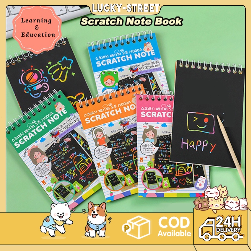 Rainbow Scratch Books Magic Colorful Kid Drawing Painting Activity Note ...