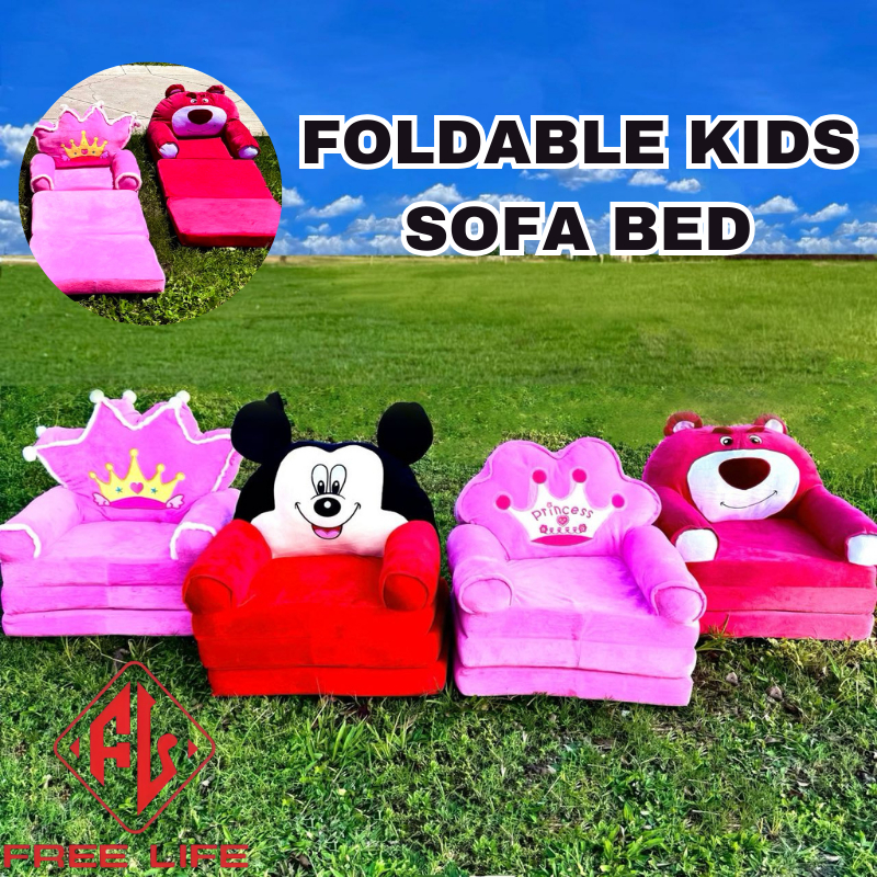 Kids Sofa Backrest Armchair Cute Cartoon Lazy Sofa 3 Folding Sofa Bed ...