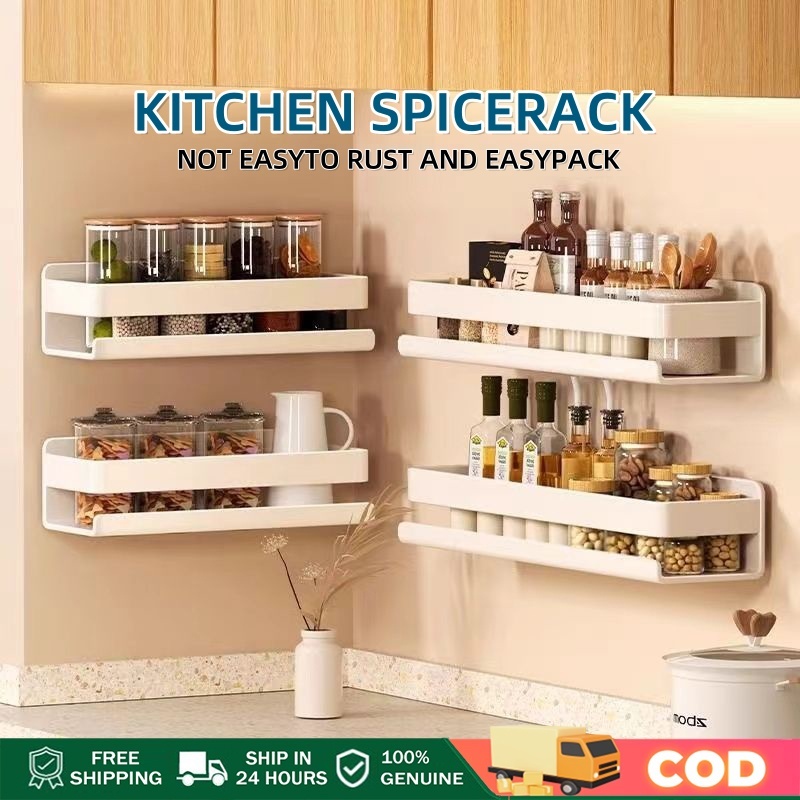 kitchen shelf organizer Stainless Steel Wall Mounted Condiments Spice ...