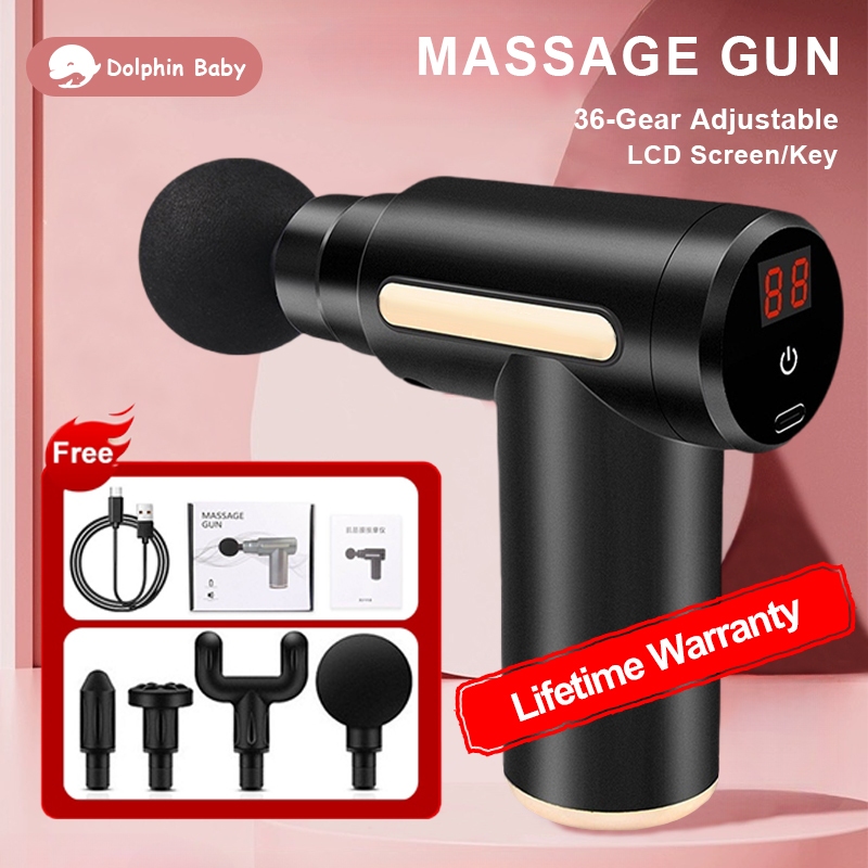 Massage Gun 4 Heads Portable Muscle Superace Percussive High Frequency ...