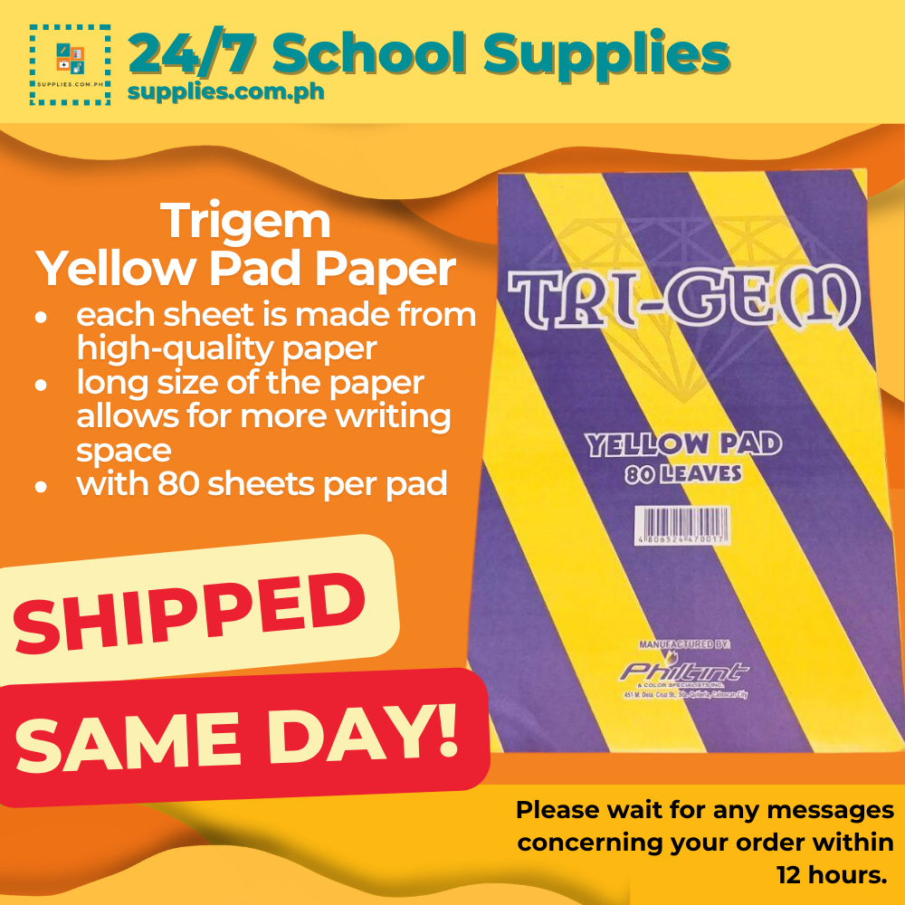 Yellow Pad Paper (Trigem) Long 1 Whole 80s yellowpad | Shopee Philippines