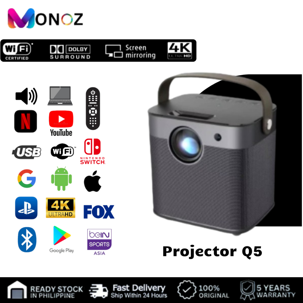 Q5 PLUS PROJECTOR 1080P 4K UHD LED Portable Projectors WIFI protector ...