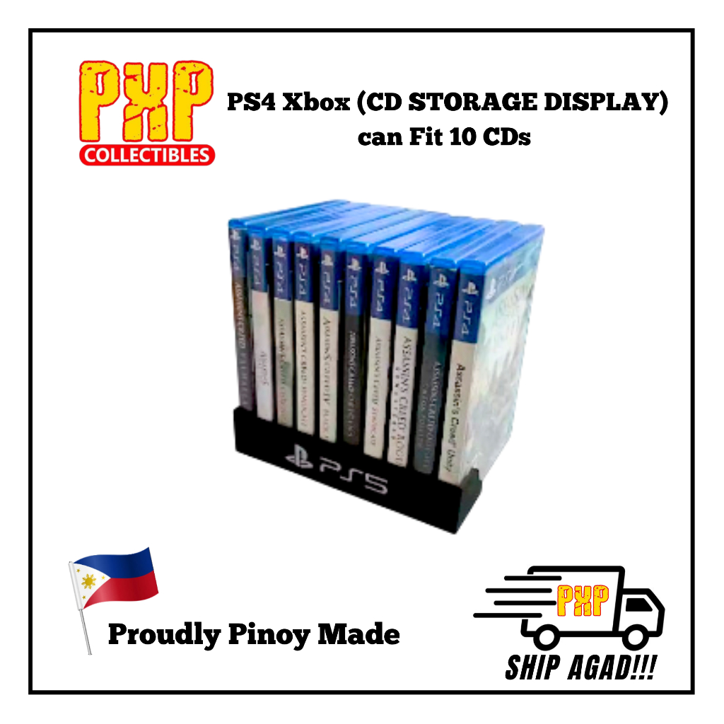 PS4 Xbox ***CD STORAGE DISPLAY*** can Fit 10 CDs -3D Printed -SHIP AGAD ...