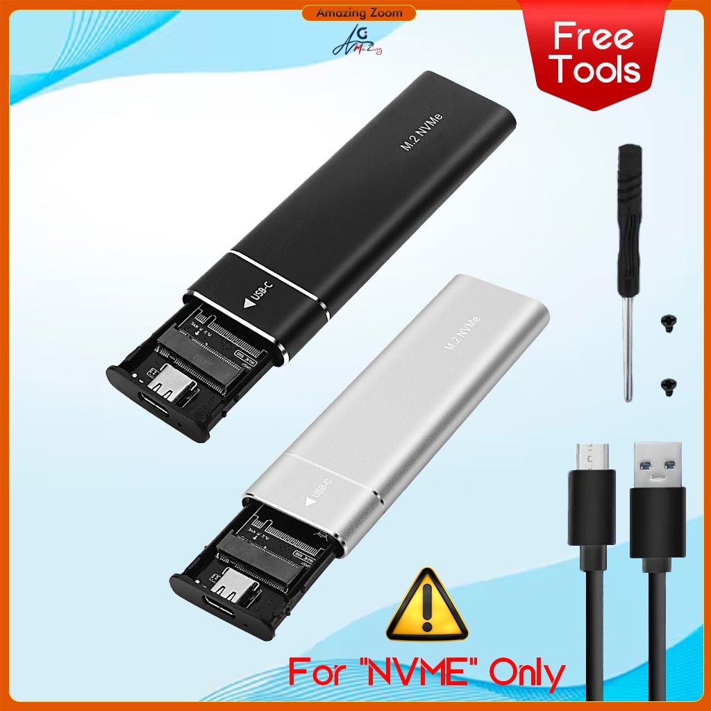 USB3.1 M.2 NVME SSD Enclosure Case Supports NVME Protocol To Type-C ...