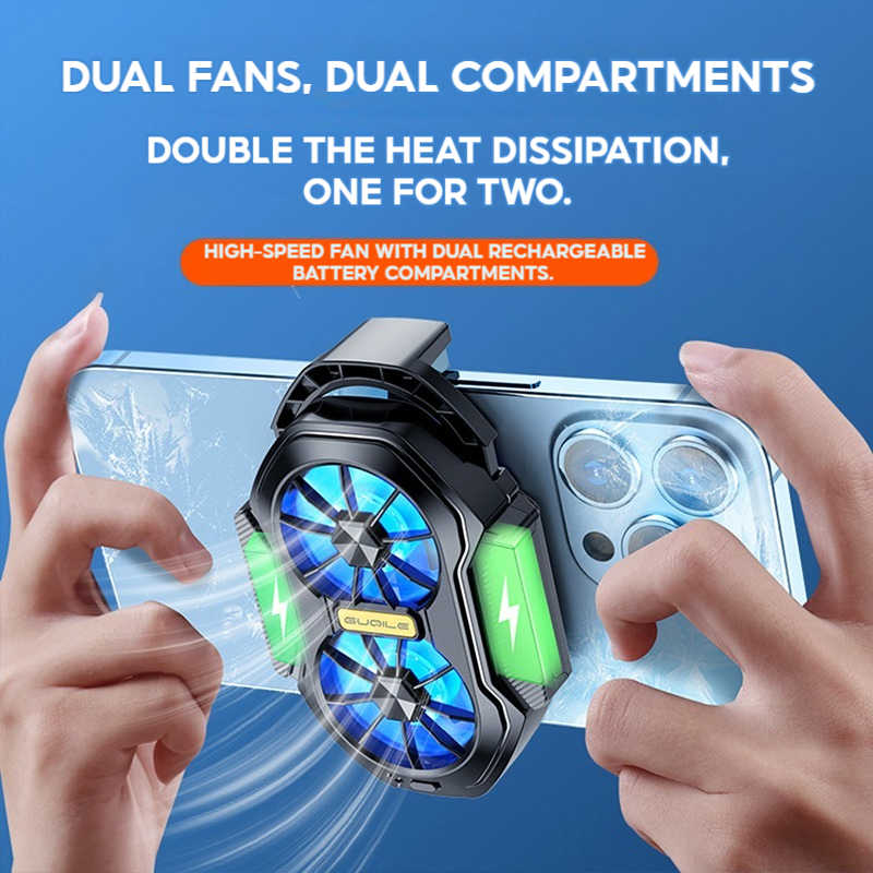 FS01 Dual Fan Rechargeable Mobile Phone Cooler Long Lasting Stronger ...