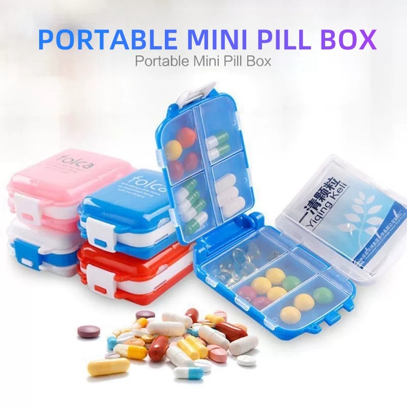 8 Divider Clamshell Design Medicine Tablet Pill Storage Organizer Heavy ...