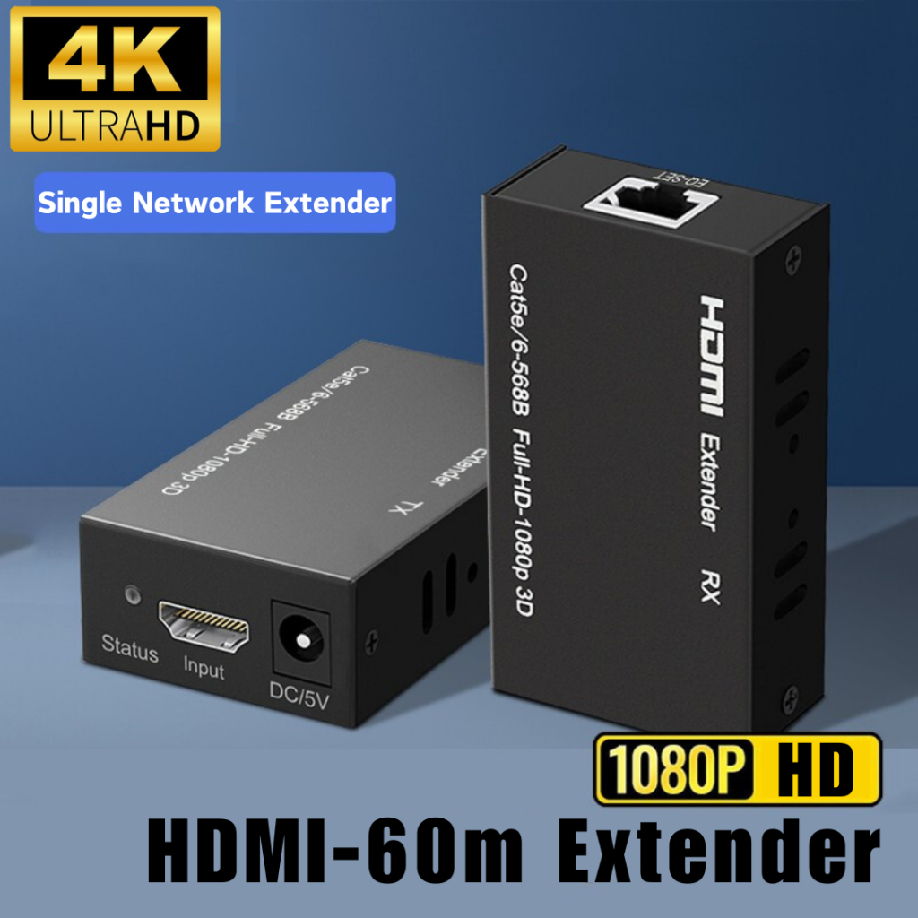 HDMI-60m Extender Splitter Over Ethernet Lan RJ45 Cat5/Cat6 HDMI Sender and Receiver Extender ...