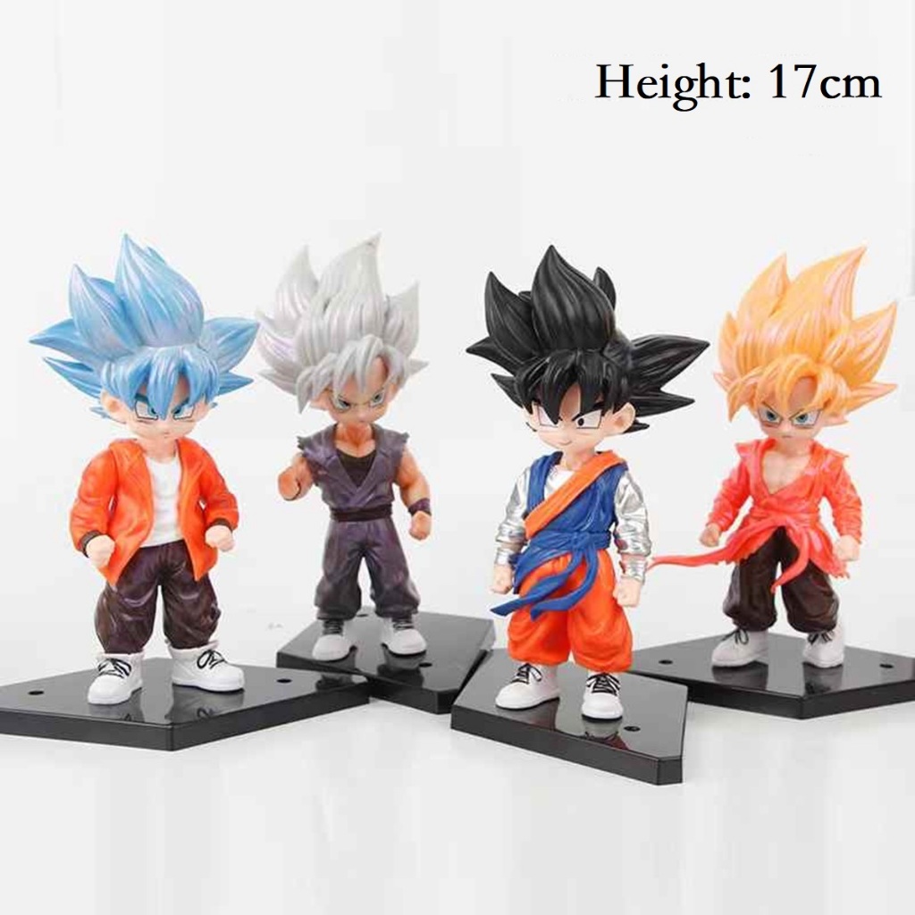 Dragon Ball Z DBZ Goku Saiyan Kid Goku Fashion 17cm Set of 4 Diamond ...