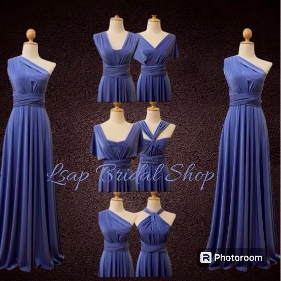 DUSTY BLUE Infinity Dress with Attached Tube Floorlength | Shopee ...