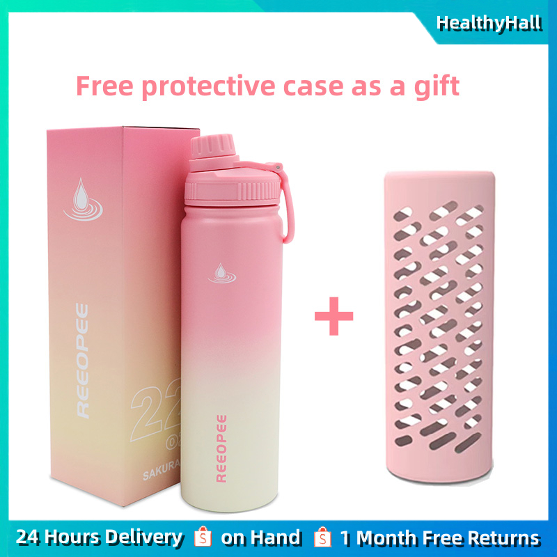 REEOPEE Hydration Flask Spout Lid Wide Mouth Vacuum Leak Proof ...