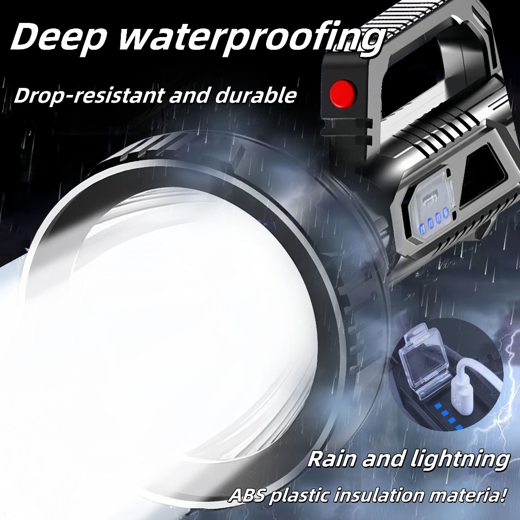 High Power Rechargeable LED Searchlight Waterproof Search Spotlight big ...