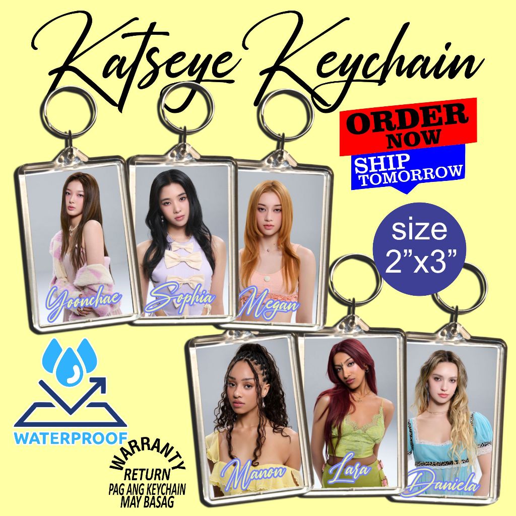 KEYCHAIN KATSEYE ACRYLIC PLASTIC SIZE 2X3 DANIELA LARA MANON MEGAN ...