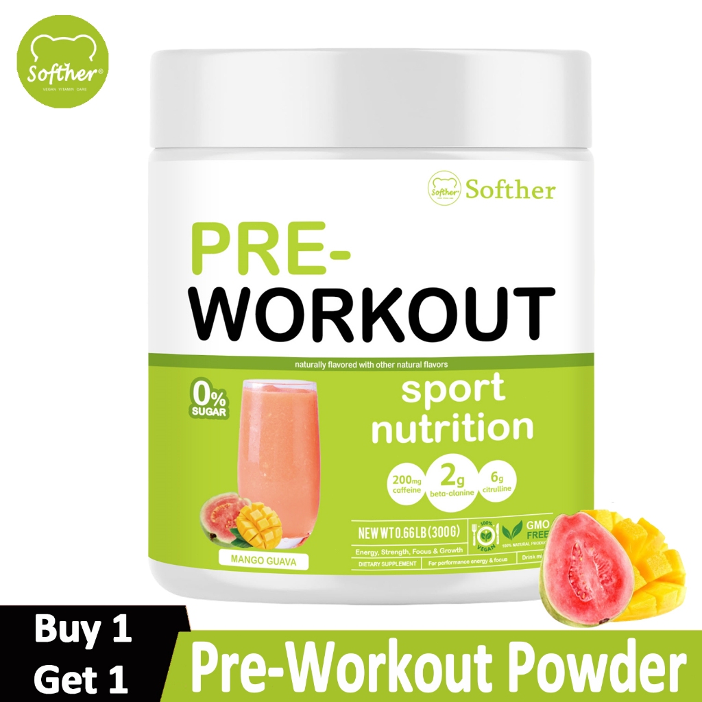 Softher Pre Workout Powder Increased Muscle Strength & Endurance Sports ...