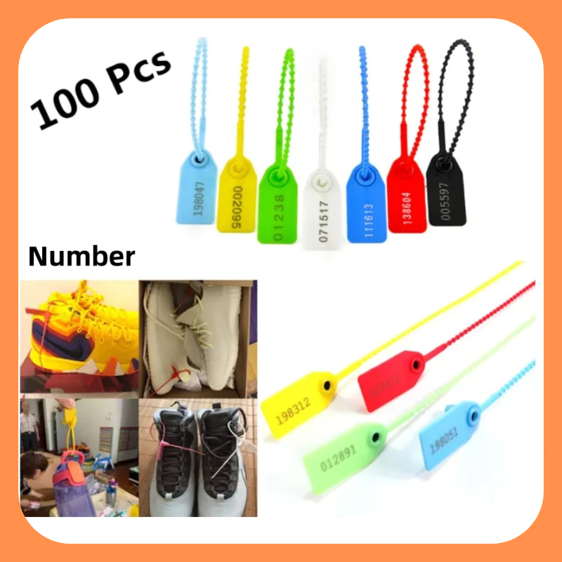 100Pcs Security Seals Tag Plastic Tamper Proof Disposable Numbered ...