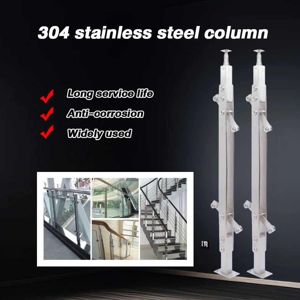 [High-end fashion] stainless steel glass column railing column king ...