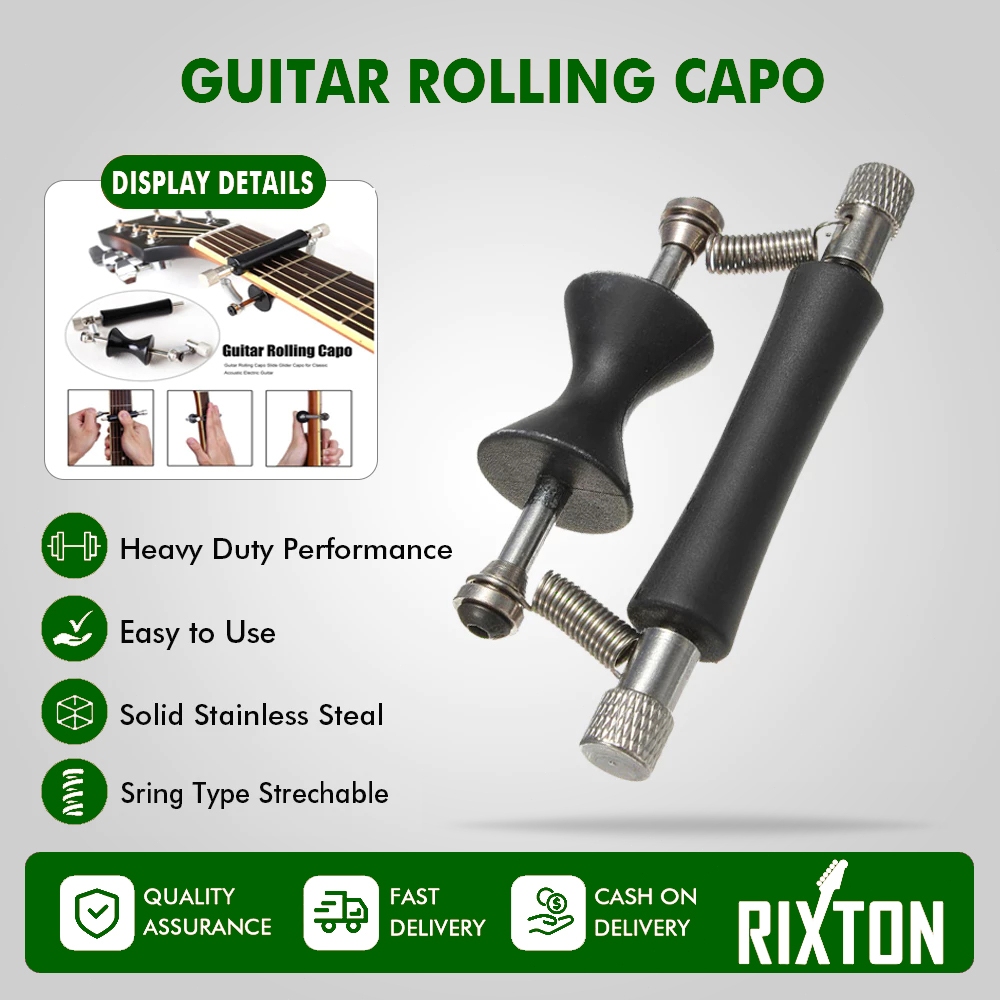 RIXTON Guitar Rolling Capo Portable Guitar Capo Easy Sliding Up and ...