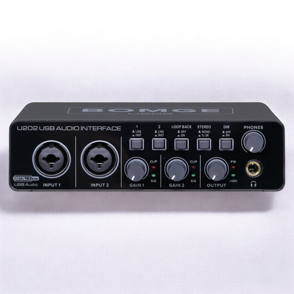 BOMGE U202 USB audio interface with microphone preamp XLR/TSR/TS port ...