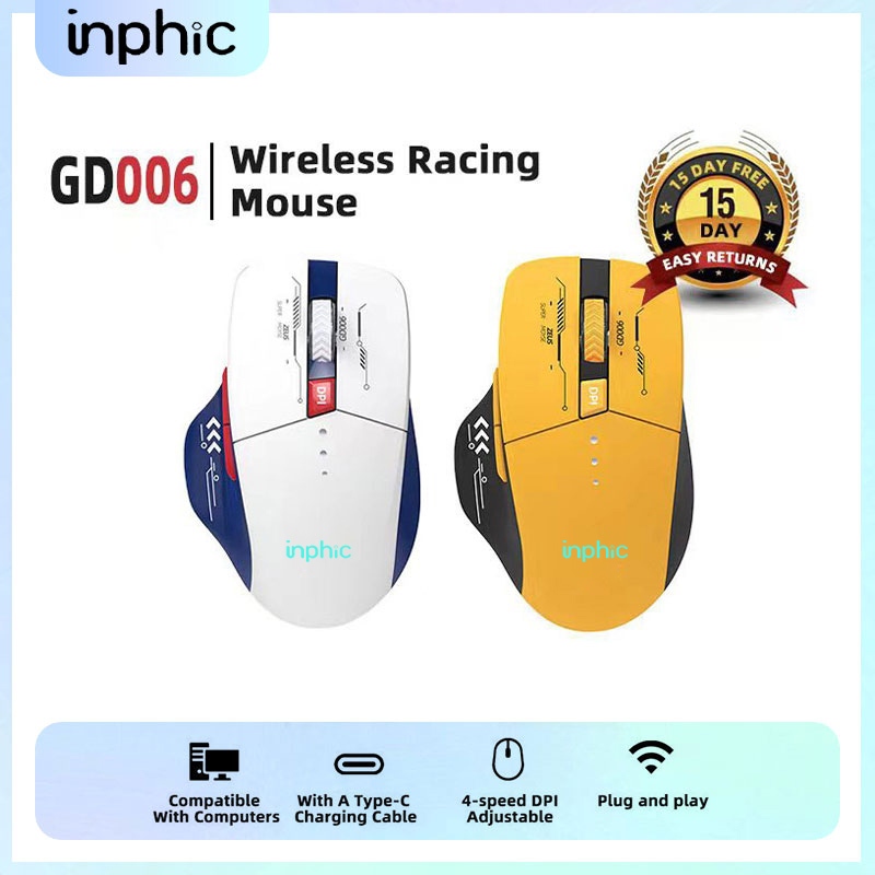 INPHIC GD-006 2.4G wireless portable mouse Rechargeable mechanical ...